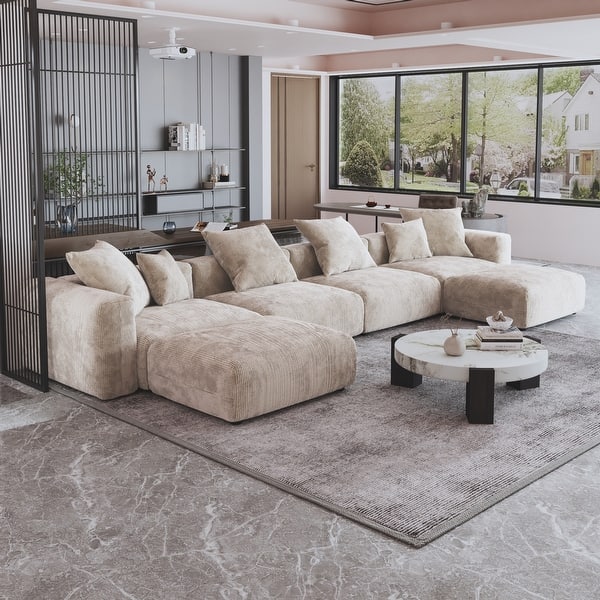 181" U-Shaped Convertible Modular Sectional Sofa With 2 Ottoman - On Sale - Bed Bath & Beyond ...